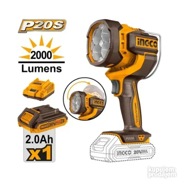 Akumulatorska lampa 20V 1x2.0Ah Super Ingco CWLI20881 - KupujemProdajem