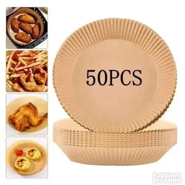 Pergamentni PAPIR ZA FRITEZU za jednokratnu upotrebu- 50 kom ...
