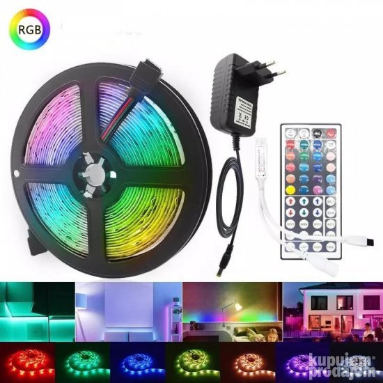 LED TRAKA 5m 10m rasveta RGB komplet napajanje TRAKE LED LED ...