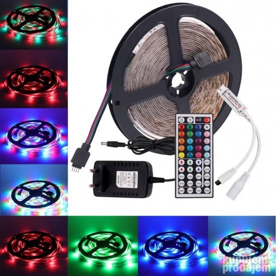 Traka RGB 10m -Kontroler+Daljinski+Napajanje - KupujemProdajem