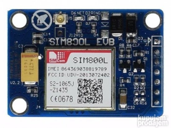 Arduino SIM800L GPRS GSM V2.0 5V modul sa antenom - KupujemProdajem