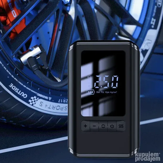 Bežični Digitalni Kompresor za Gume 130 PSI 4000mAh Baterija ...