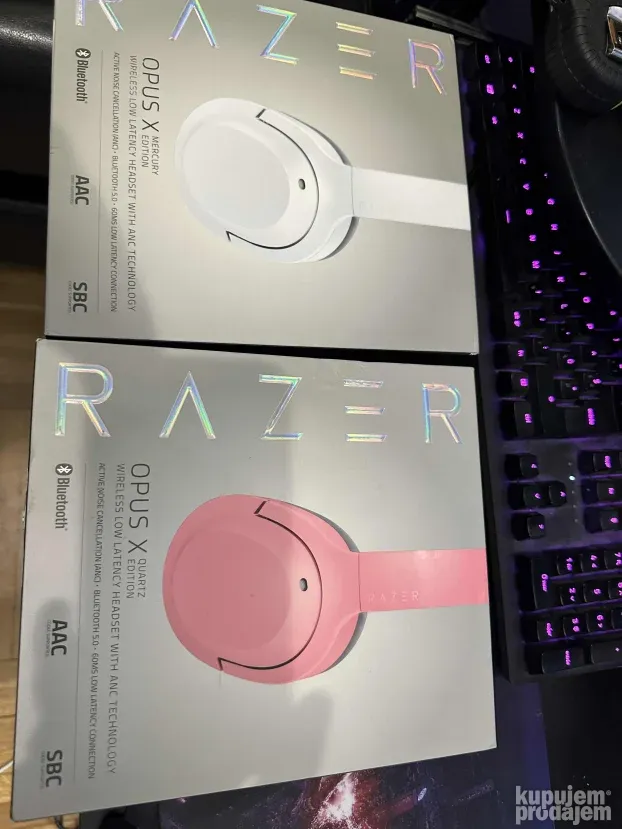 Razer Opus X bezicne slusalice roze pink Quartz BT bluetooth ...