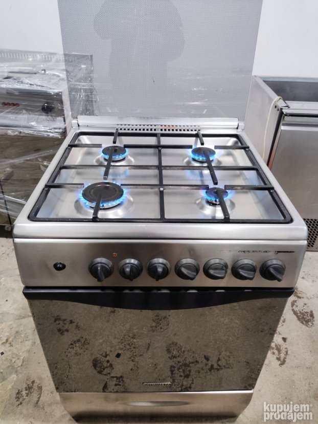 Sporet na plin PROFI RESETKE sa turbo strujnom rernom INOX ...