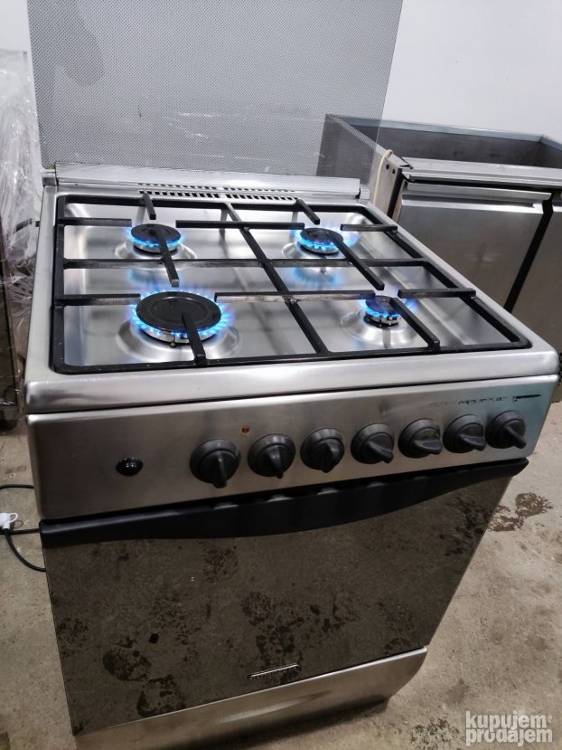 Sporet na plin PROFI RESETKE sa turbo strujnom rernom INOX ...