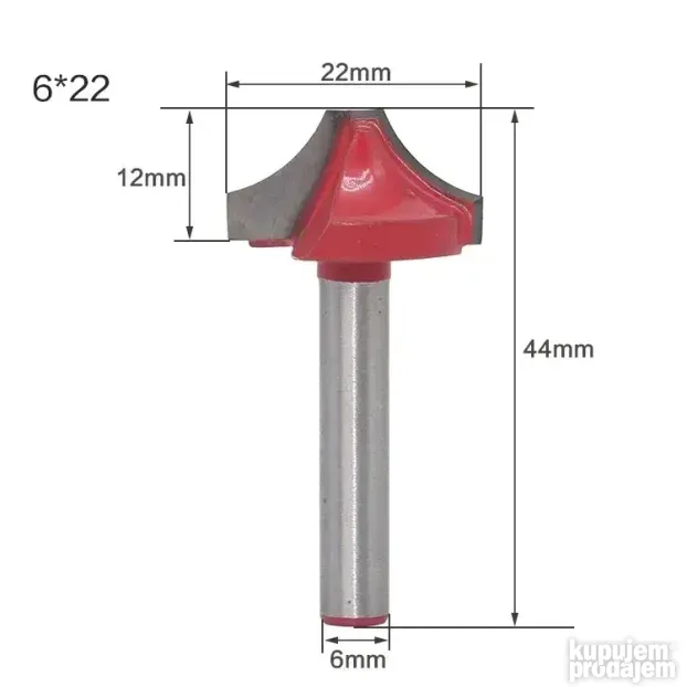 Profilno glodalo za drvo - Glodalo za frezer - 6x22mm - E - KupujemProdajem