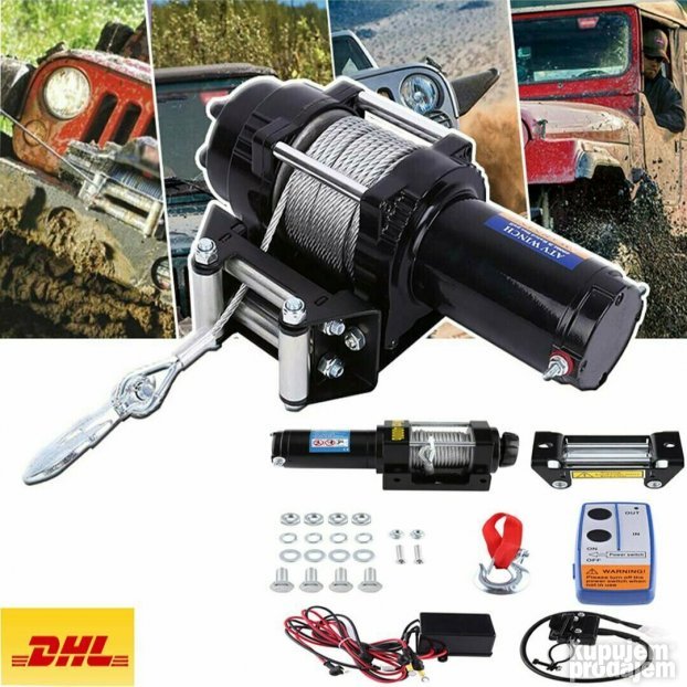 Elektricni cekrk-Vitlo ATW 12V 4000lb 1818kg - KupujemProdajem