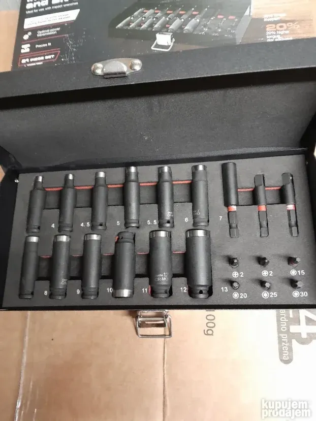 Set udarnih nasadnih kljuceva i bitova 21 komCrMo - KupujemProdajem