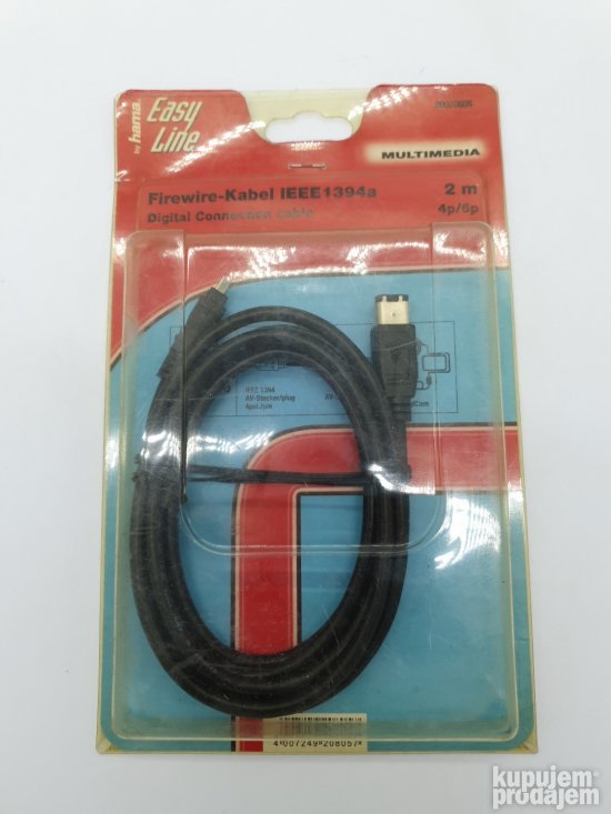 FireWire Video Kabl IEEE 1394 6-pin to 4-pin - KupujemProdajem