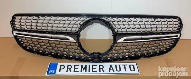 Mercedes GLC X253 C253 Diamond hrom crna gril maska rešetka ...