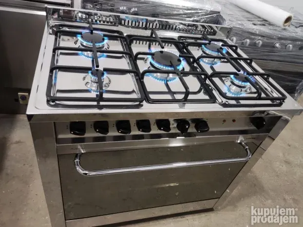 Profesionalni sporet na plin sa 5 gorionika ogromna rerna - KupujemProdajem