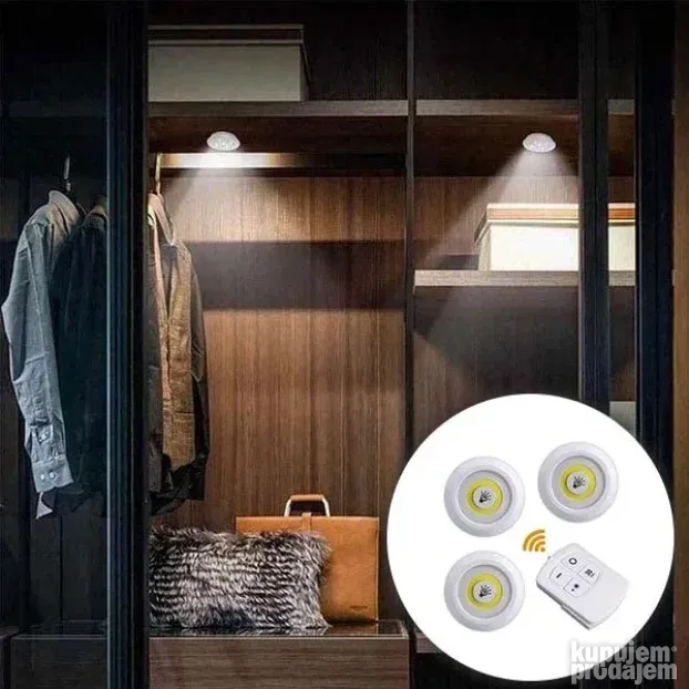 3 LED samolepljive sijalice + daljinski upravljač - KupujemProdajem