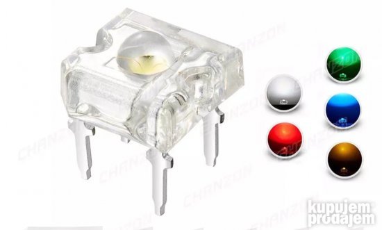 LED diode za stop svetla 4pin CRVENE 5mm 3mm Pirahna F5 F3 ...