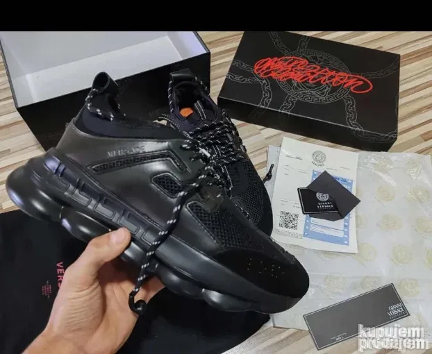 VERSACE CHAIN REACTION Triple Black Chunky; Versace Patike ...