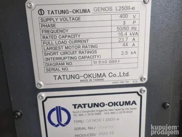 CNC Strug OKUMA GENOS L250lle (2022) Hrvatska - KupujemProdajem