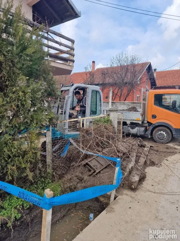 Iskop, rusenje, bager na sat, kopanje kanala, septickih jama ...