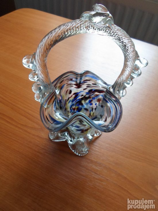 Murano - stara staklena korpa VINTAGE - KupujemProdajem