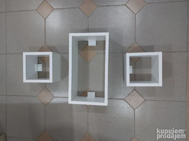 Zidne police , police za zid 2 kocke+ pravougaonik SVET POLI ...