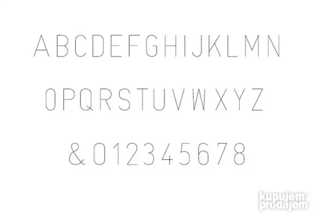 Brojevi i slova za ukucavanje uski font 7mm - KupujemProdajem