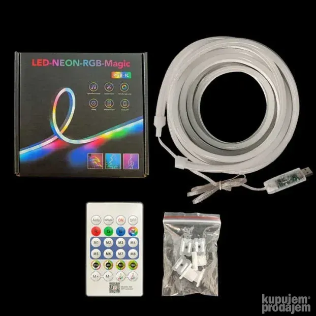 Led Neon Traka 5M RGB + Daljinski+ Napajanje najnoviji model ...