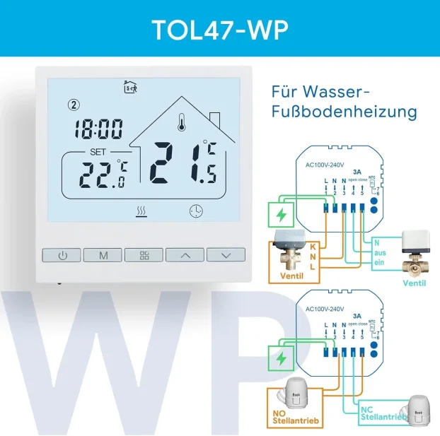 Digitalni programabilni termostat za podno grejanje TOL47-WP ...
