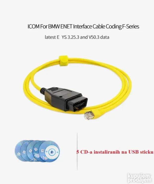 BMW ENET (eternrt to OBD), ESYS i ISTA programi na USB stiku ...