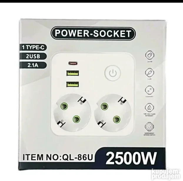 utičnica USB Type-C port 2500w lopov razdelnik - KupujemProdajem