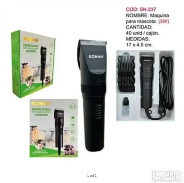 Mašinica za šišanje pasa i kucnih ljubimaca 12W Sonar SN-237 - KupujemProdajem
