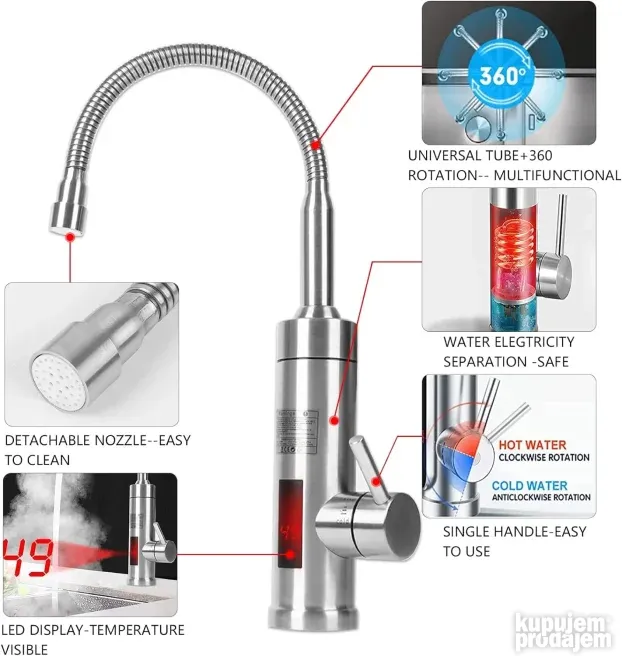 Delimano replika inox cesma za sudoperu flexi slavina bojler ...