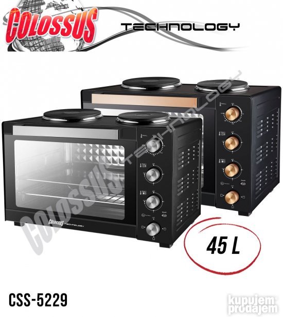 Mini sporet sa 2 ringle i rernom 45 Lit NOVO - KupujemProdajem