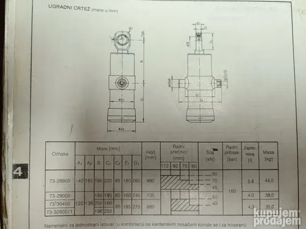 Kiper klip cilindar PPT FAP prikolica ZMAJ traktor - KupujemProdajem