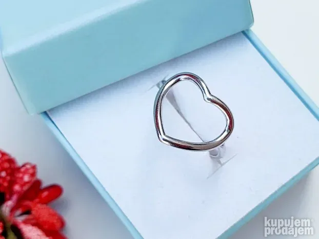 Srebrni zenski prste Srce podesavanje,PRAVO SREBRO.925 - KupujemProdajem