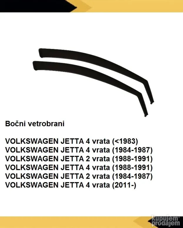 Vetrobrani Deflektori Usmerivaci Vazduha, VW JETTA - KupujemProdajem
