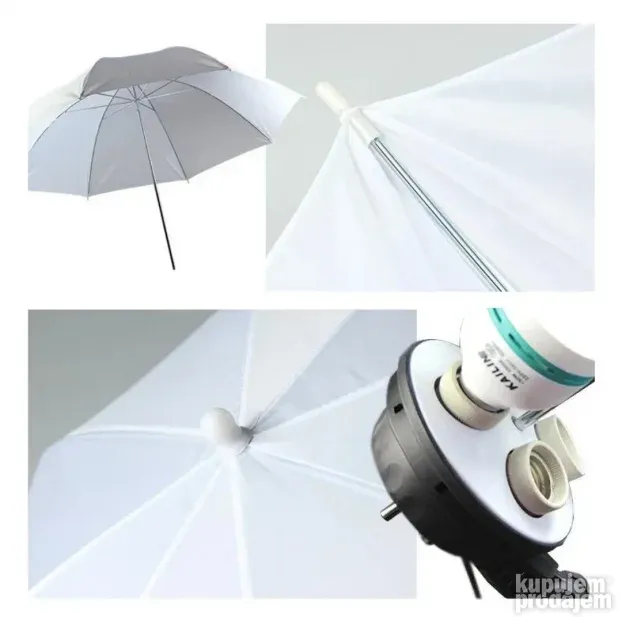 Transparentni beli kišobran za foto studio (83cm prečnik) - KupujemProdajem
