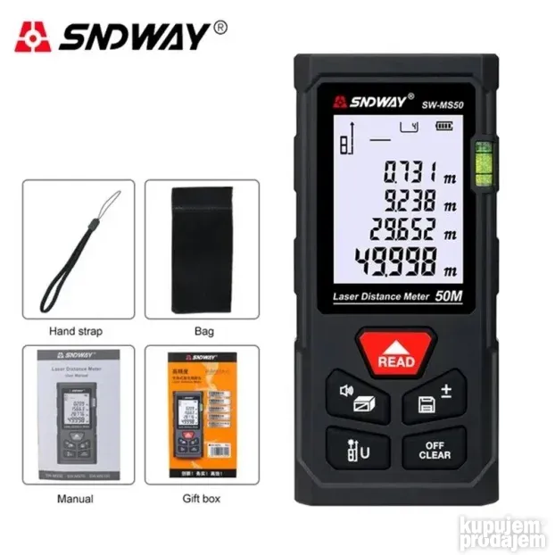 SNDWAY SW-MS50 Laserski Metar Daljinomer, meri do 50m, NOVO ...