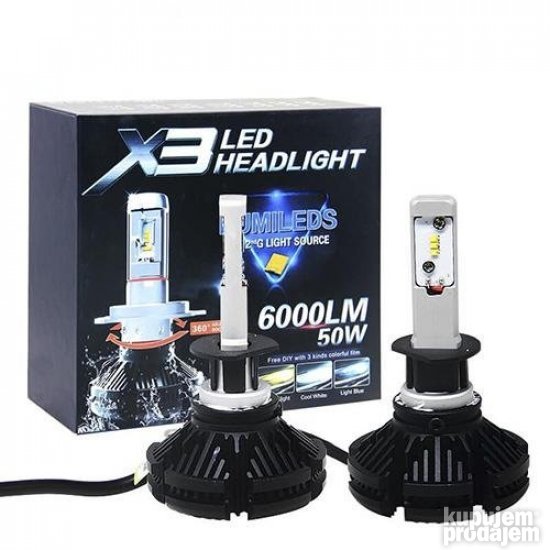 X3LIGHTS H1 LED sijalice za auto 50w 6000lm par 0X3H1 - KupujemProdajem