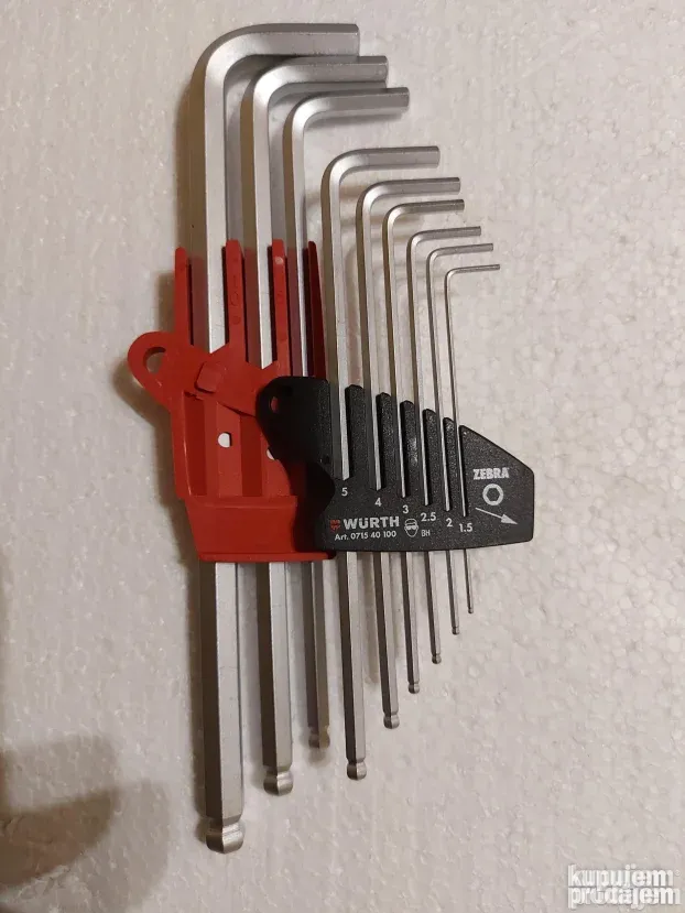 Wurth ZEBRA set dugih imbusa sa loptastom glavom - KupujemProdajem