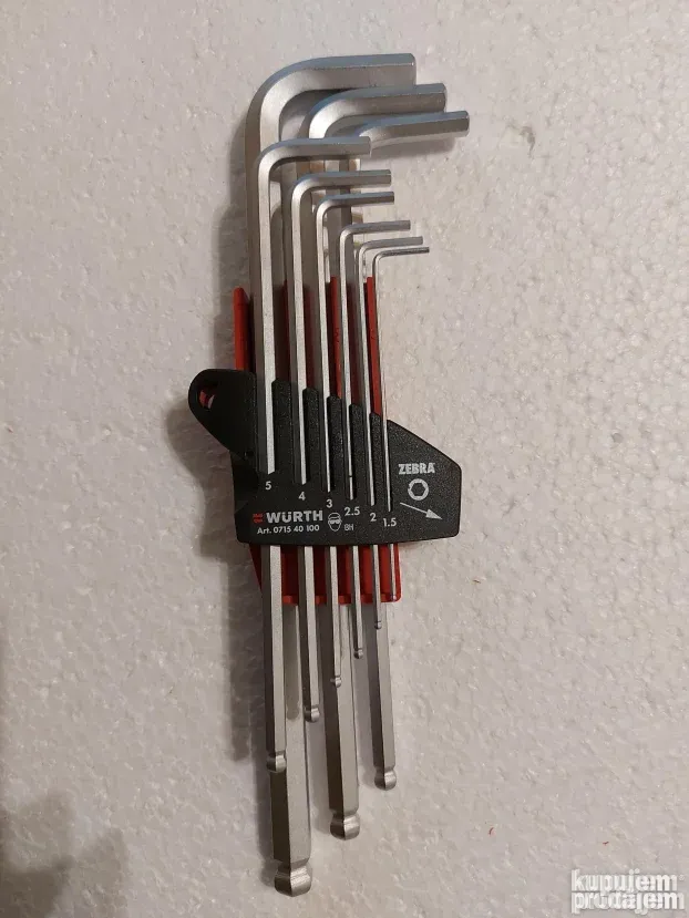 Wurth ZEBRA set dugih imbusa sa loptastom glavom - KupujemProdajem