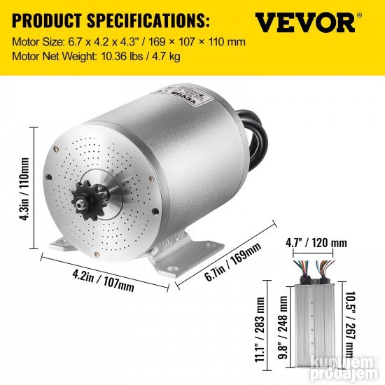 Električni motor bez četkica 2000W 48V - KupujemProdajem