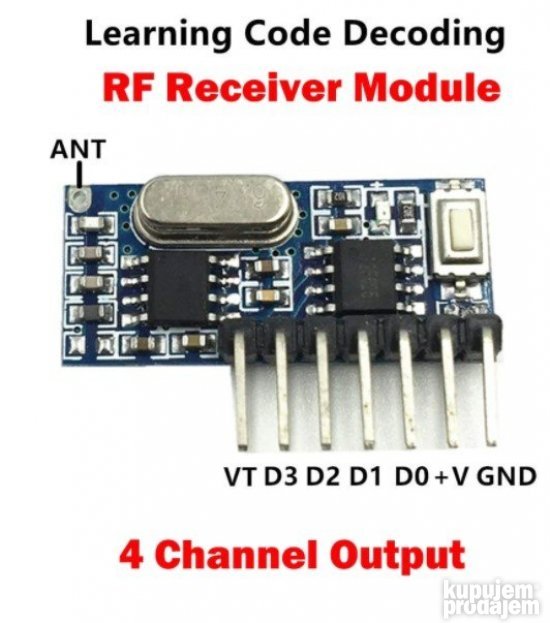 RX480E predajnik prijemnik 4 kanala za Arduino 433 mhz - KupujemProdajem