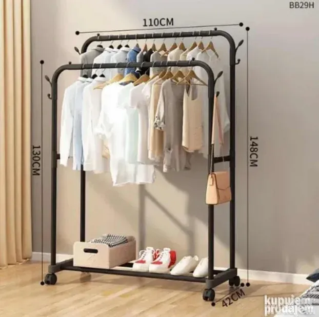 Dupli stalak za garderobu Stender za odecu Stalak sušilica ...