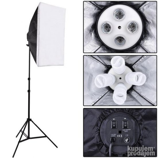 Foto Video Rasveta Komplet FLUO 4 x 135W DSLR Softbox Kisobr ...