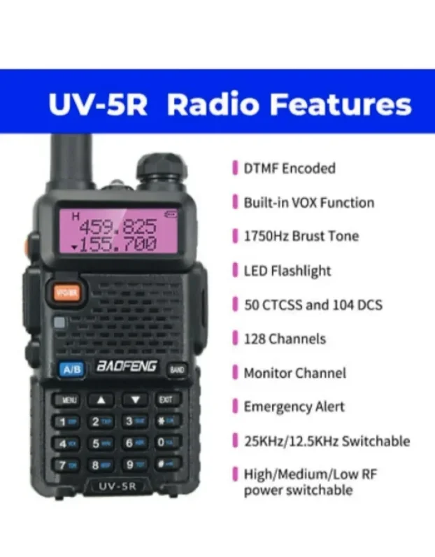 Toki voki Baofeng UV-5R PLUS Dual Band RADIO STANICA 15W - KupujemProdajem