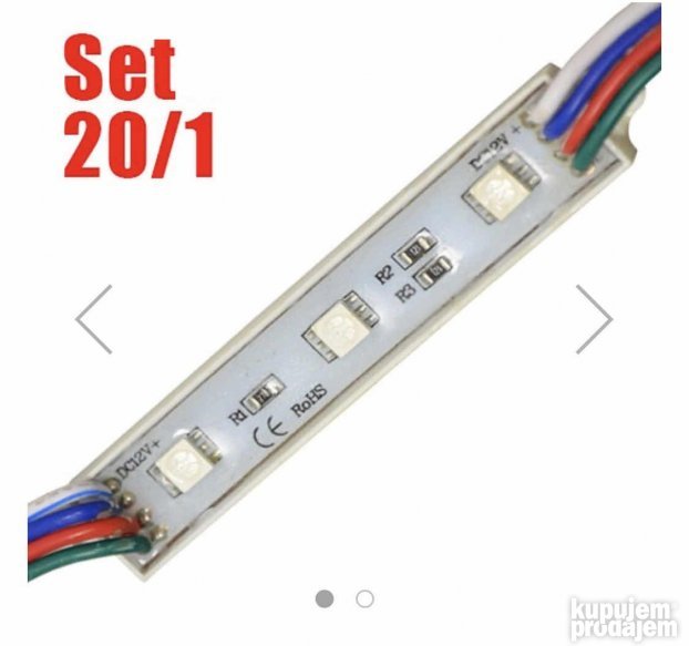 RGB 5050 3xLED modul set 20/1 IP65 0.72W - KupujemProdajem