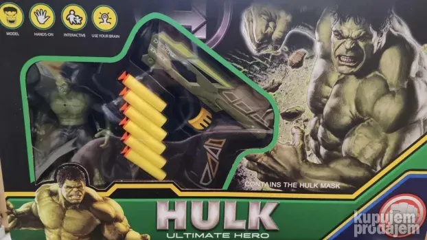 Hulk - Pištolj igračka sa mekanim metkićima - HULK igračka ...