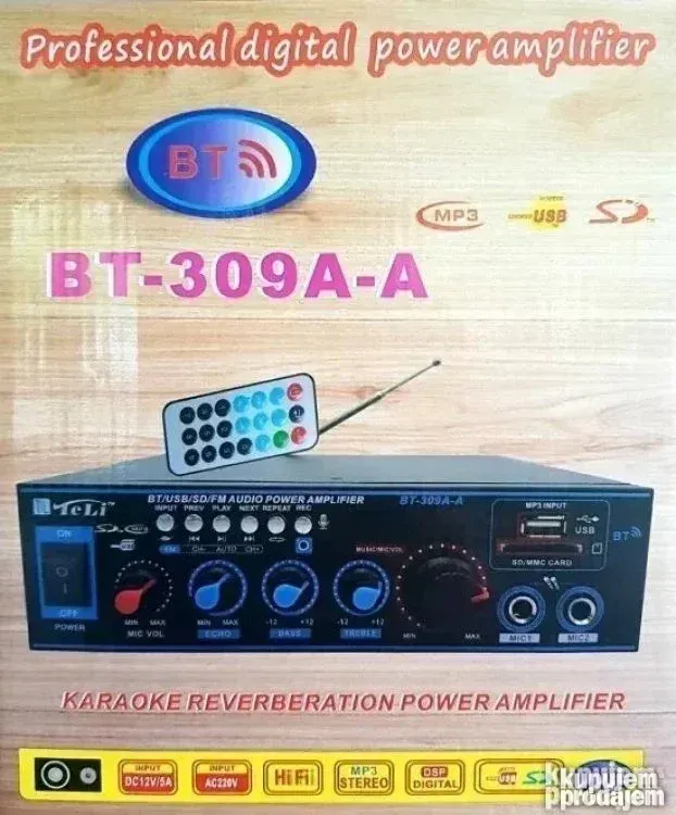 BT-309A-A Bluetooth pojačivač sa FM, USB i AUX ulazima 2516 - KupujemProdajem