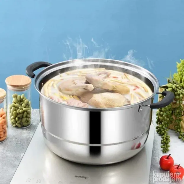 Dvoslojna šerpa za kuvanje na pari sa poklopcem - KupujemProdajem