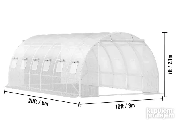 Plastenik montazni 6x3x2m beli - KupujemProdajem