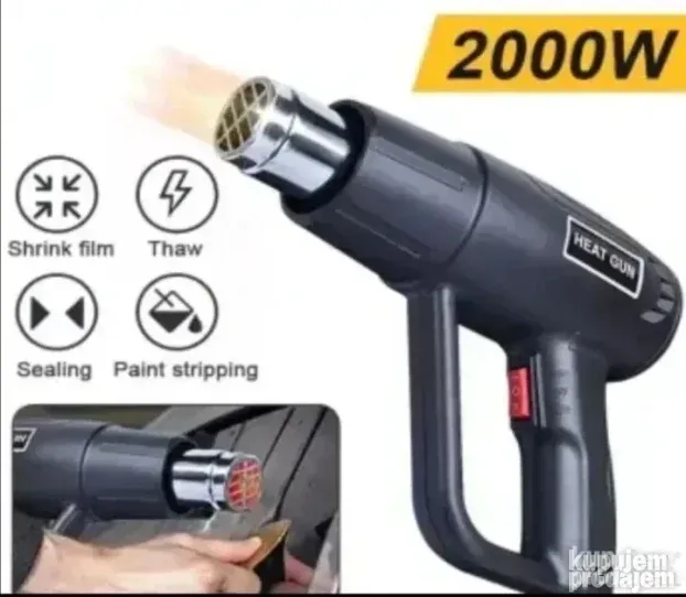 Fen za Skidanje Farbe NOV Pistolj za Vreo Vazduh 2000W AKCIJ - KupujemProdajem