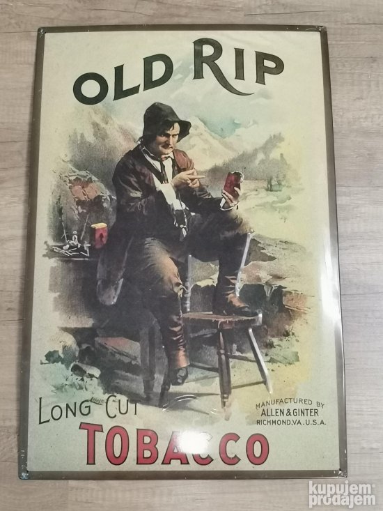 Old Rip Tobacco velika metalna reklama - KupujemProdajem